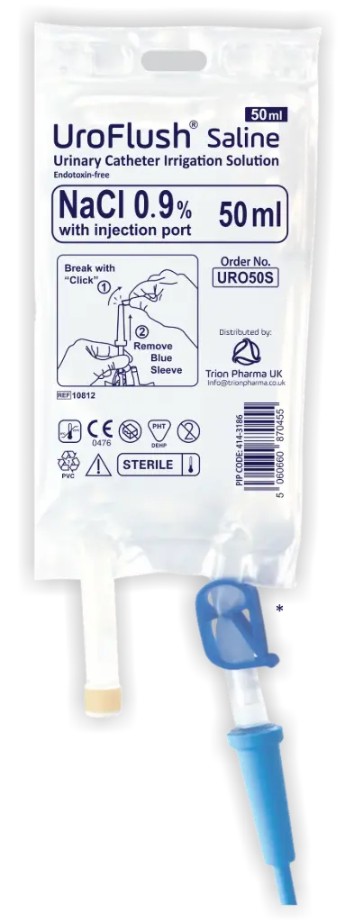 UroFlush Saline 0.9% Catheter Maintenance Solution (50ml) | Patient ...